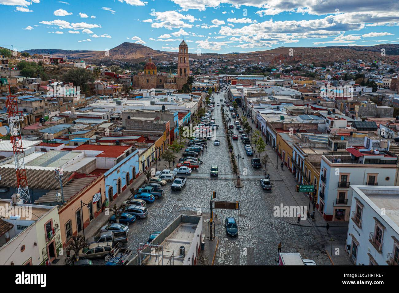 Sombrerete, Zacatecas Mexico. Aerial view of the magical town ...
