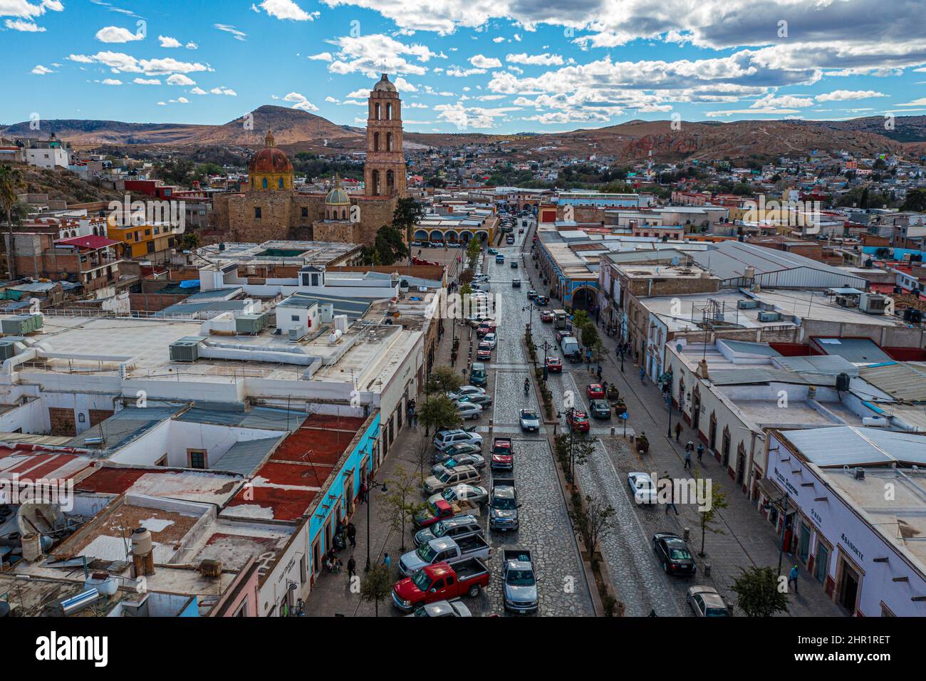 Sombrerete, Zacatecas Mexico. Aerial view of the magical town ...