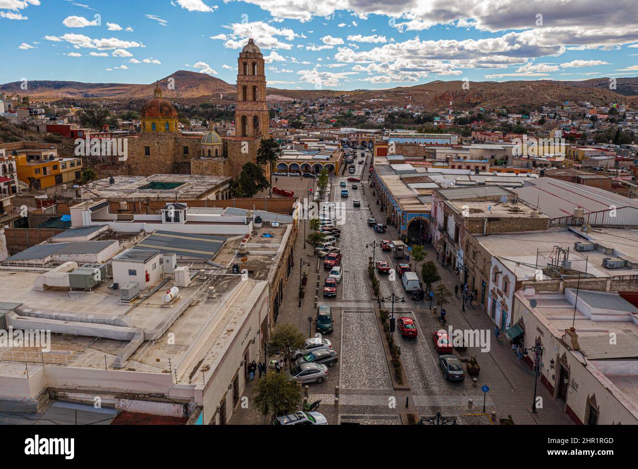 Sombrerete, Zacatecas Mexico. Aerial view of the magical town ...