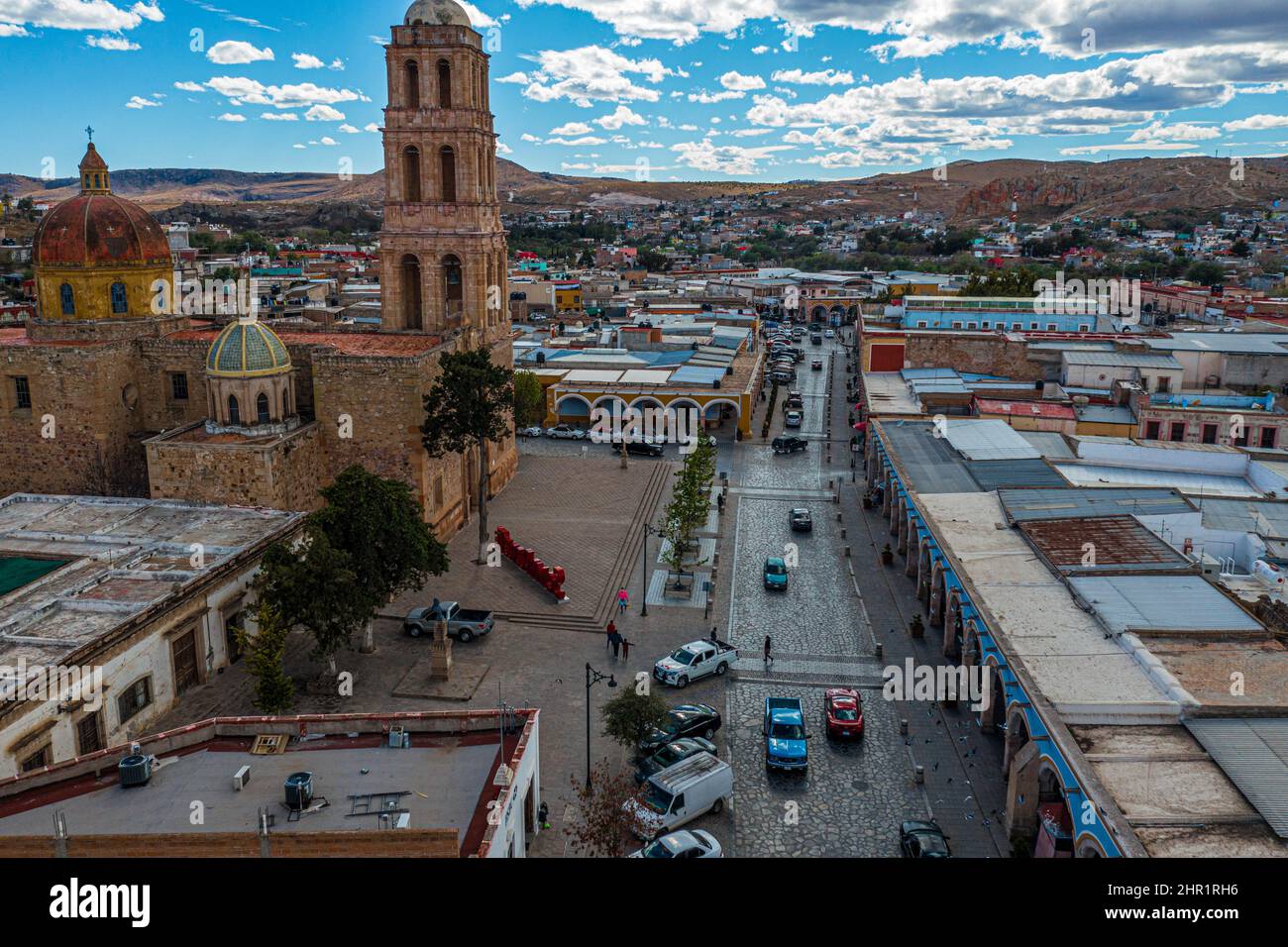 Sombrerete, Zacatecas Mexico. Aerial view of the magical town ...