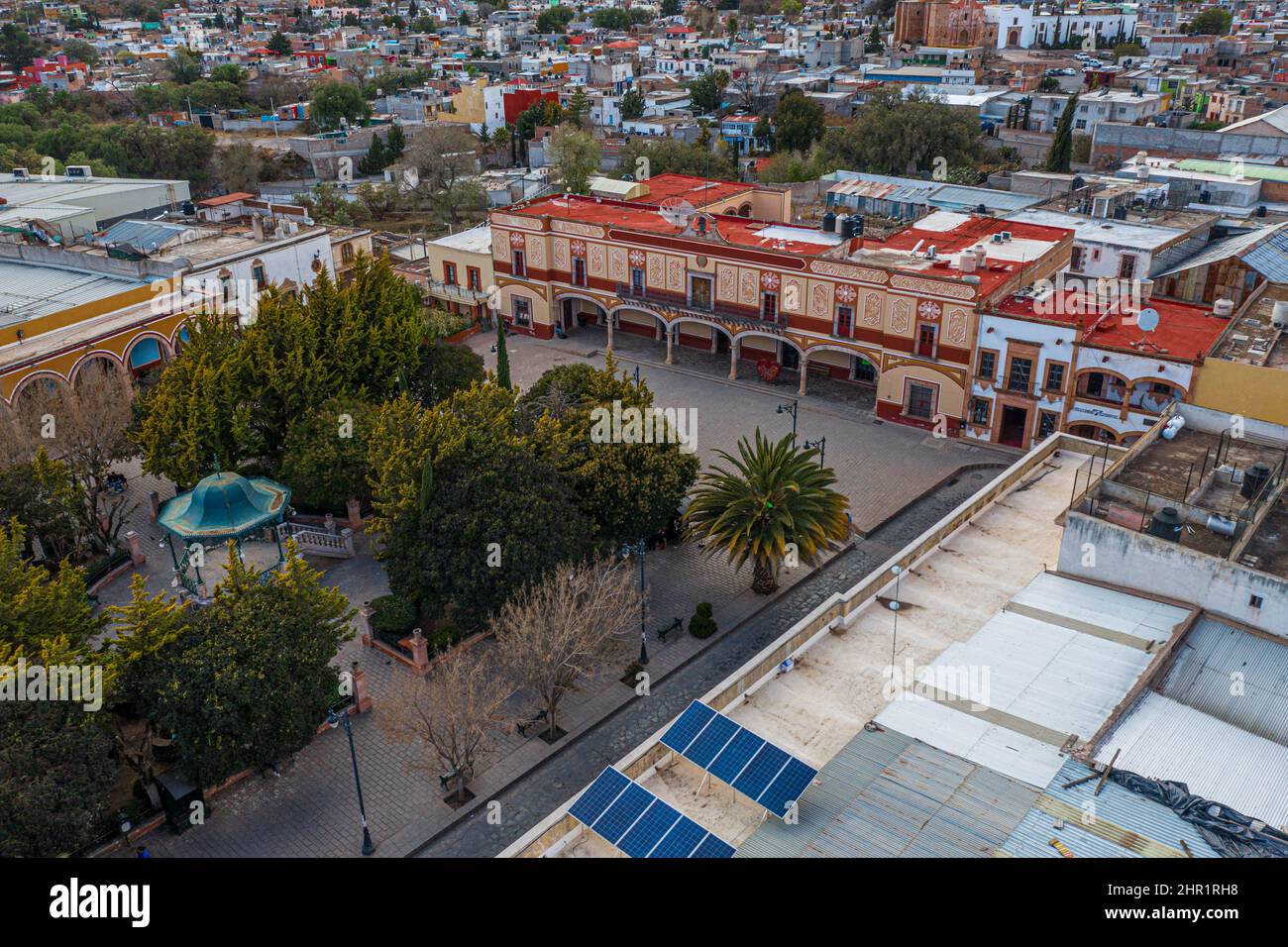 Sombrerete, Zacatecas Mexico. Aerial view of the magical town ...