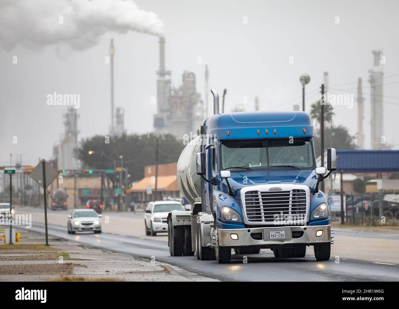 Texas, Texas, USA. 24th Feb, 2022. An oil truck drives along a highway ...