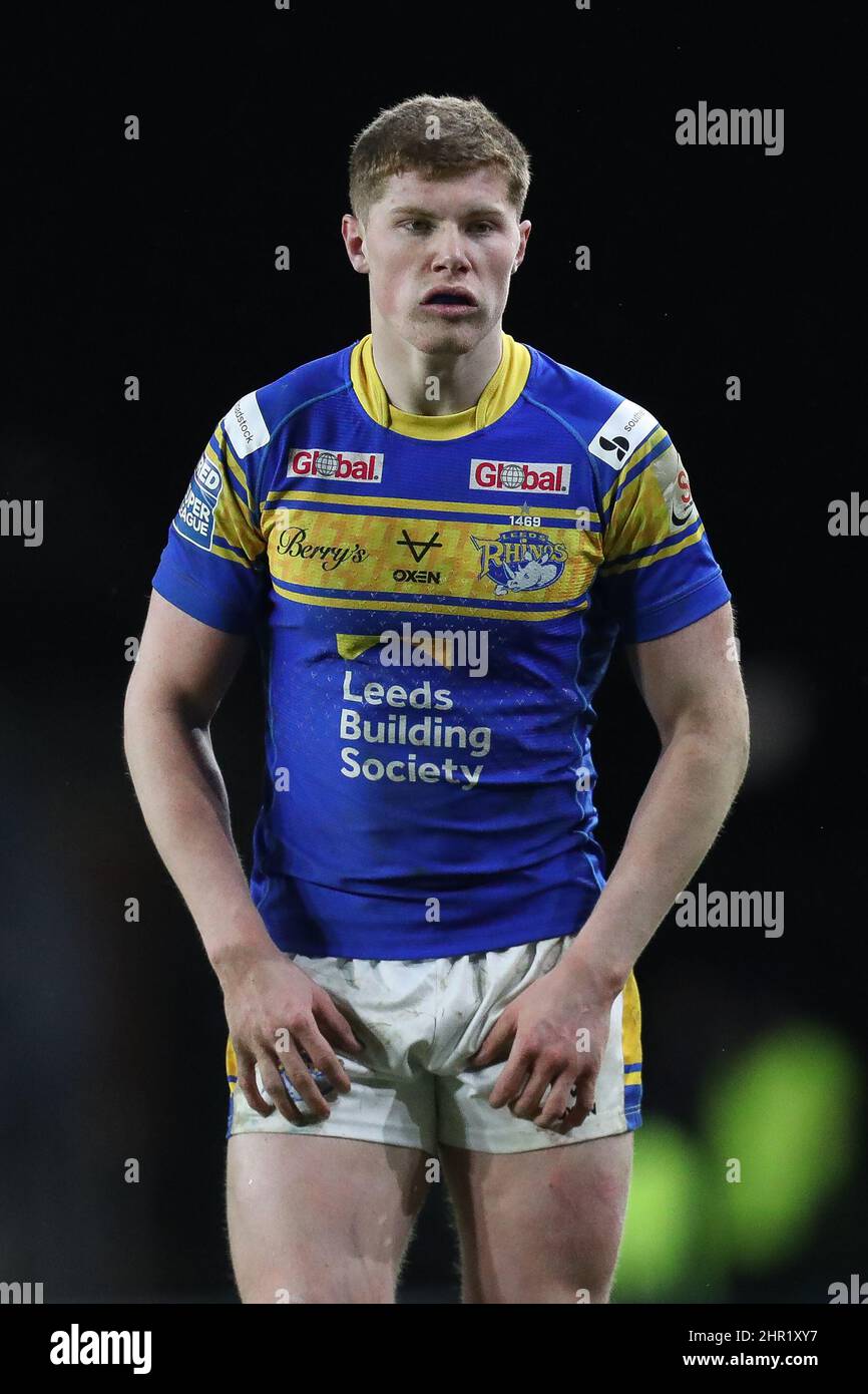 Leeds, UK. 24th Feb, 2022. Morgan Gannon #21 of Leeds Rhinos during the ...