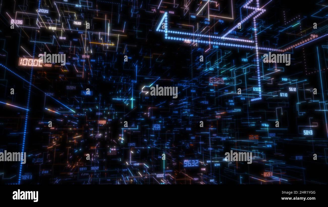 Luminous elements with numbers Stock Photo - Alamy