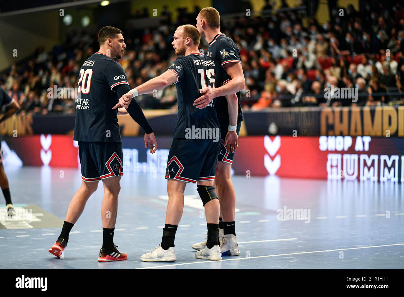 Mathieu Grebille, Henrik Toft Hansen and Dainis Kristopans of PSG ...