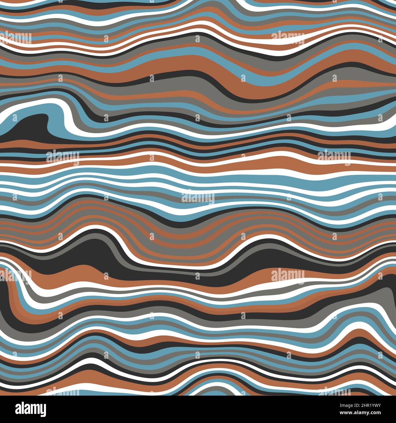 Seamless wavy stripe trendy surface pattern design for print. High ...