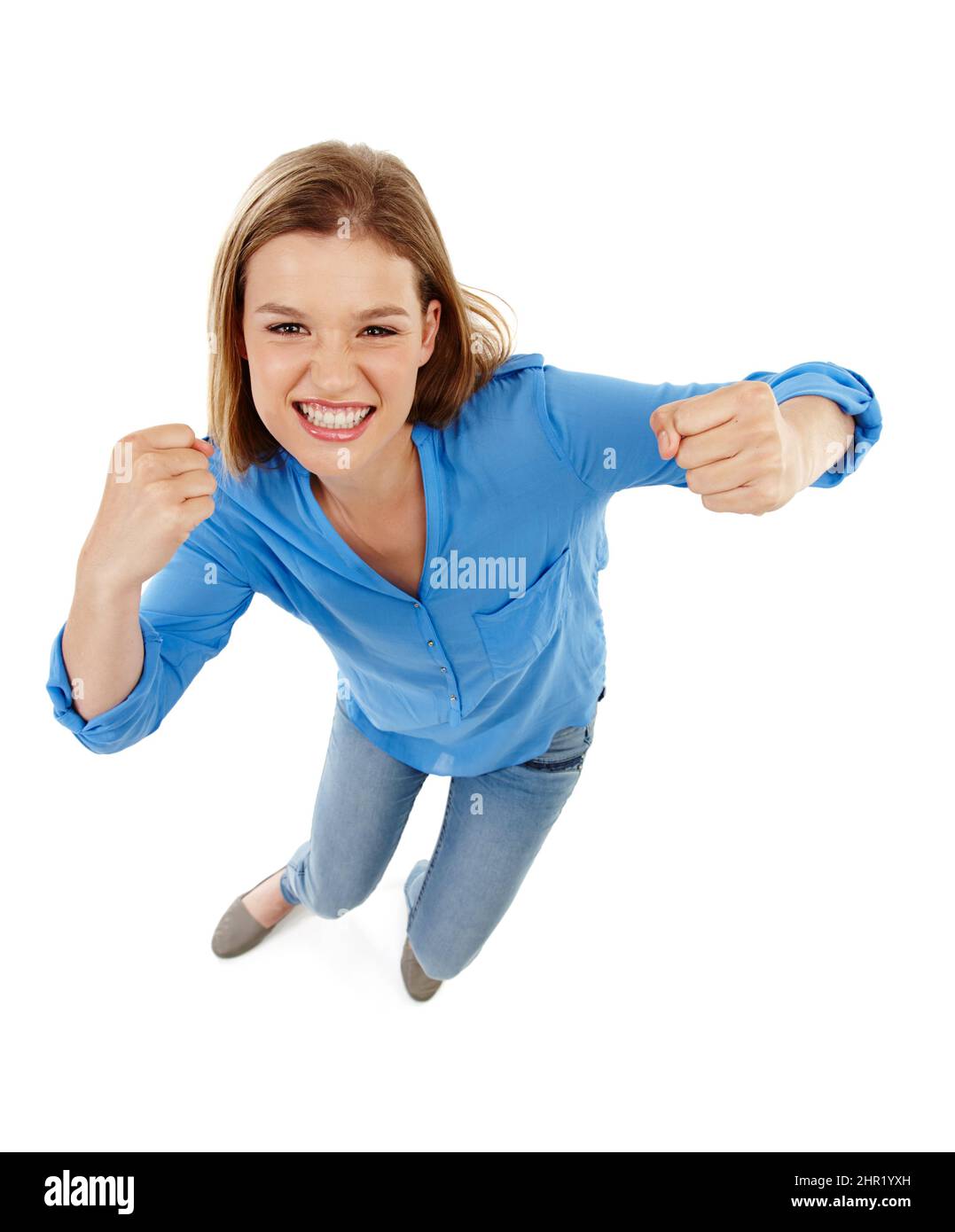 Yes I aced it. High-angle view of Stock Photo - Alamy