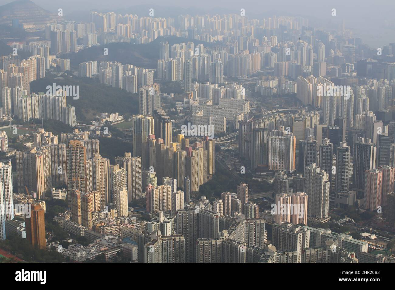 dense residential housing in hong kong from the view of kowloon Stock ...