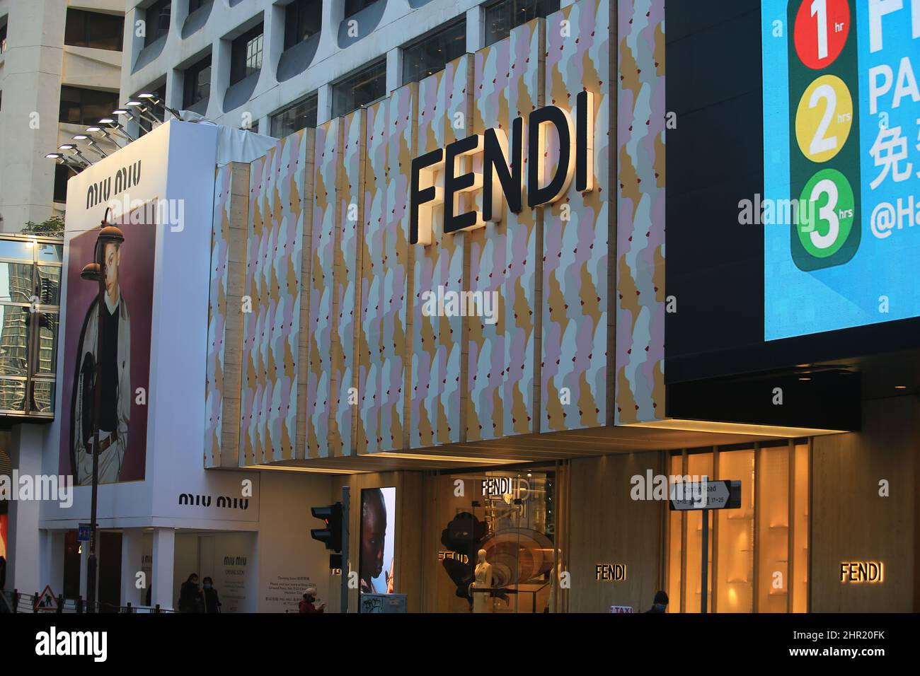 Hong Kong - February 26 2022: Fendi flagship in tsim sha tsui. the retail is weak in hong kong ...