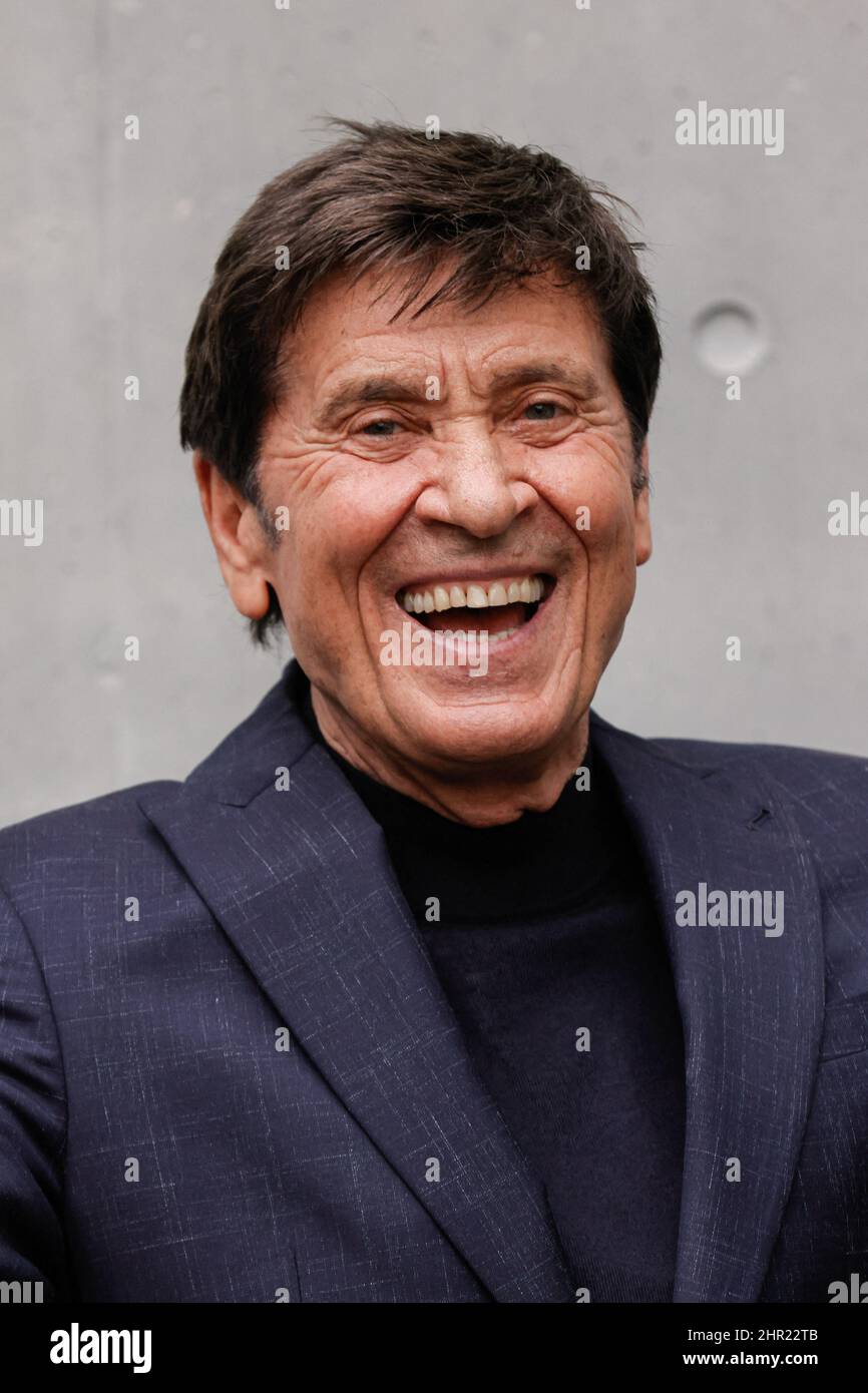 Gianni Morandi poses ahead of Emporio Armani show as part of Fall ...