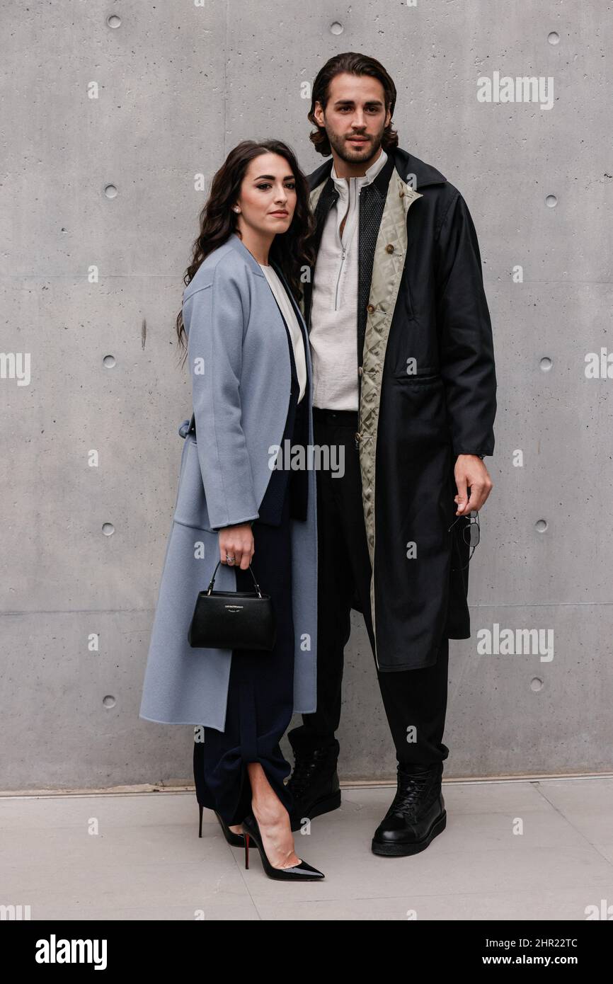 Chiara Bontempi, Gianmarco Tamberi poses ahead of Emporio Armani show ...