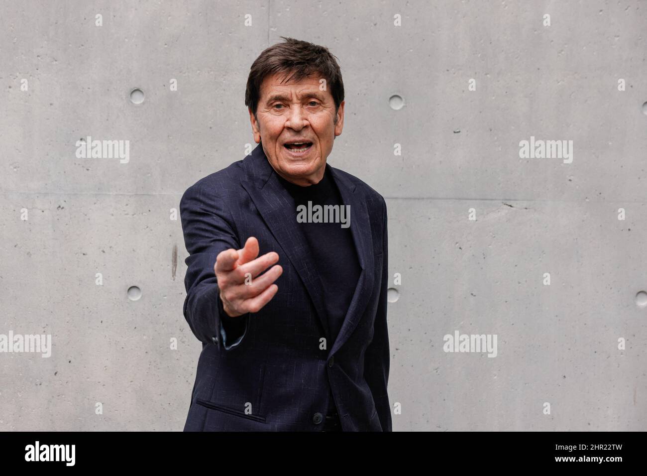 Gianni Morandi poses ahead of Emporio Armani show as part of Fall ...