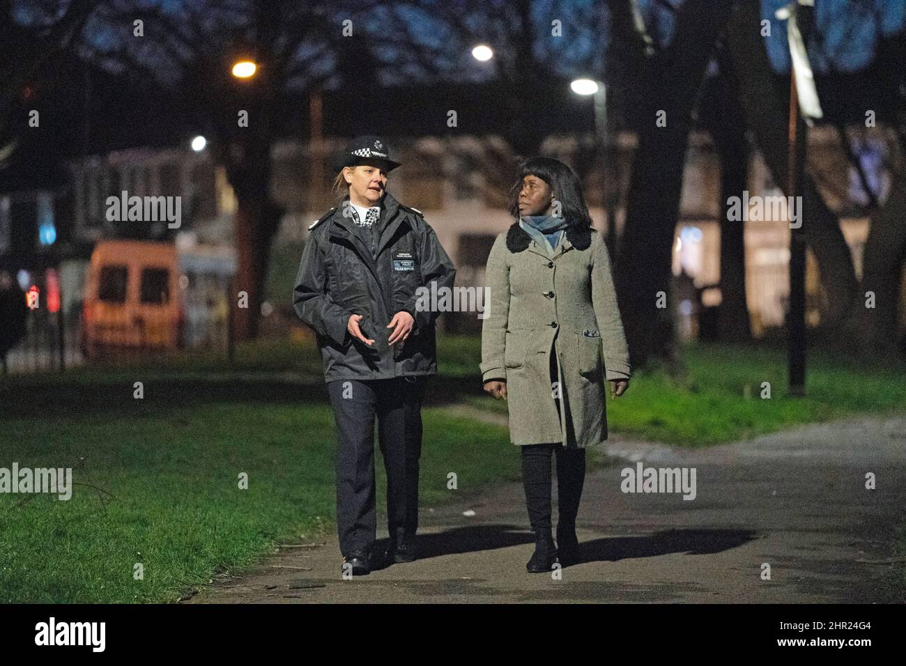 Commander Rachel Williams (left) and Councillor Evelyn Akoto during a ...