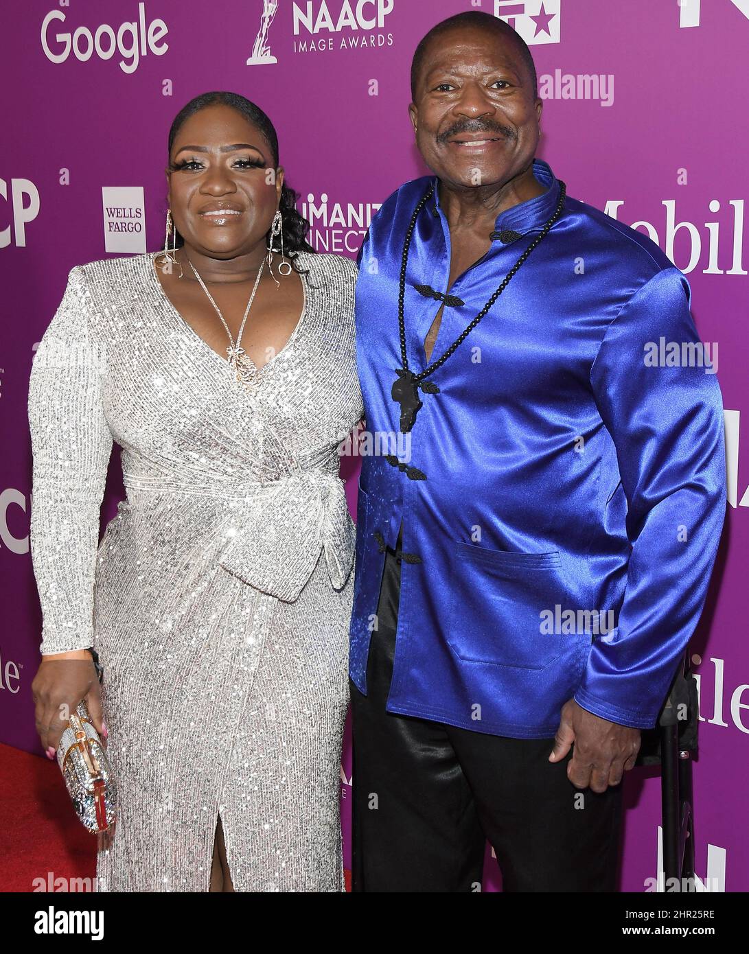 Los Angeles, USA. 24th Feb, 2022. (L-R) Jamecia Bennett and Gary Hines ...