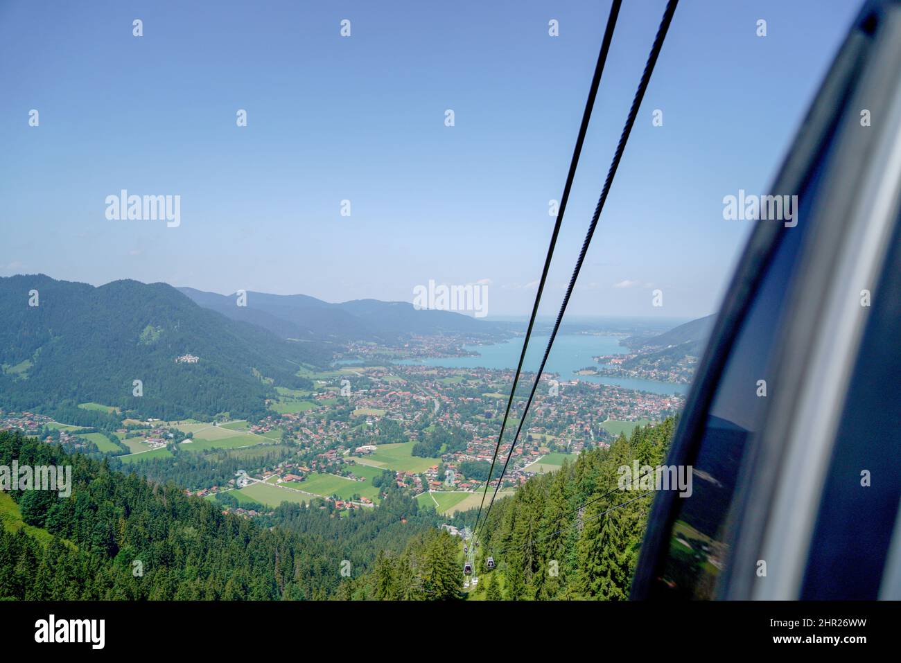 Steel construction of a cable car with riveted steel girders, steel ...