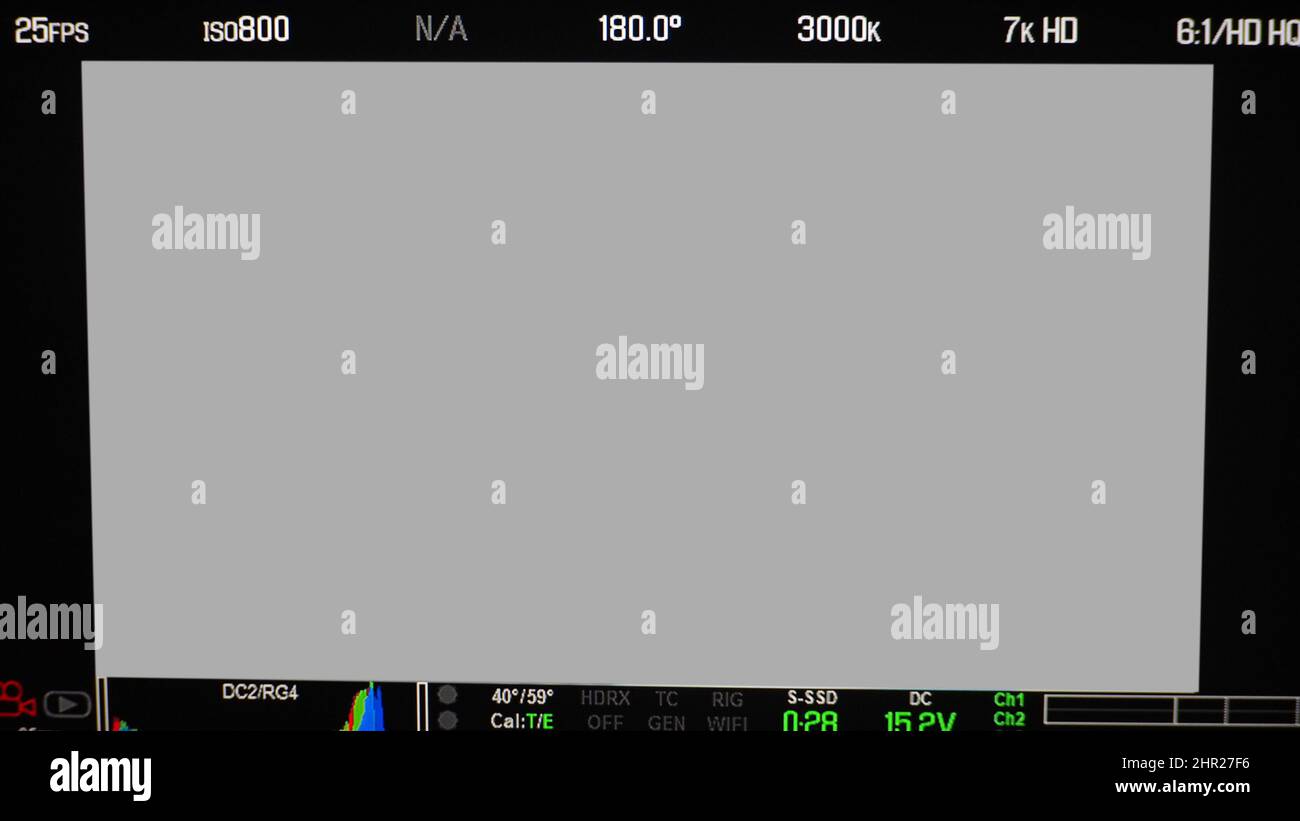 Video recording interface. VDO production recording camera viewfinder ...