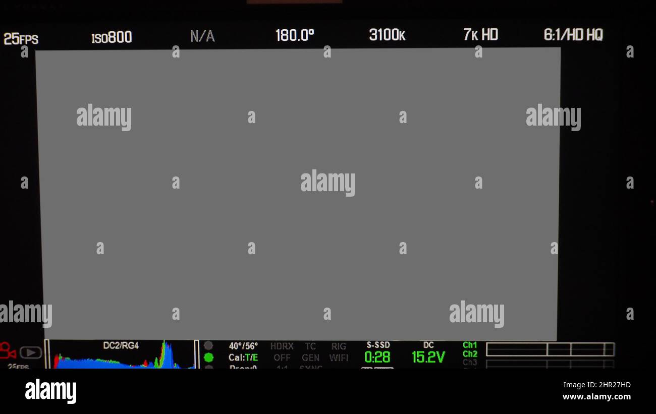 Video recording interface. VDO production recording camera viewfinder ...