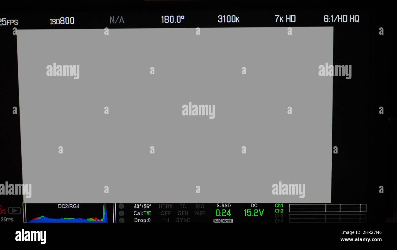 Video recording interface. VDO production recording camera viewfinder ...