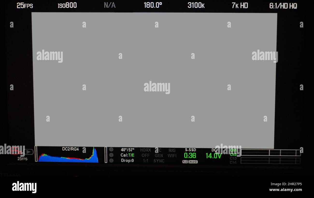 Video recording interface. VDO production recording camera viewfinder ...