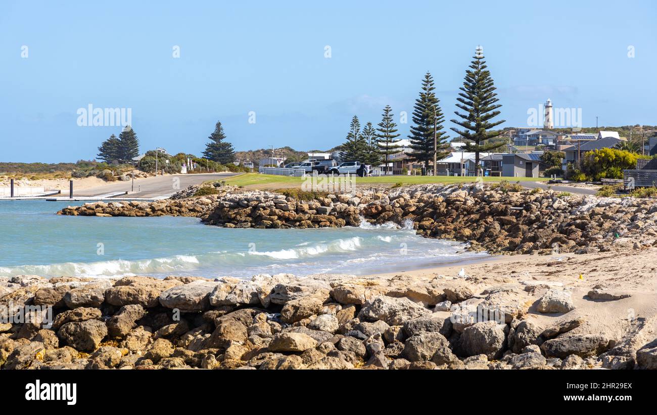 THe beachport boat ramp and breakwater located in south east south ...