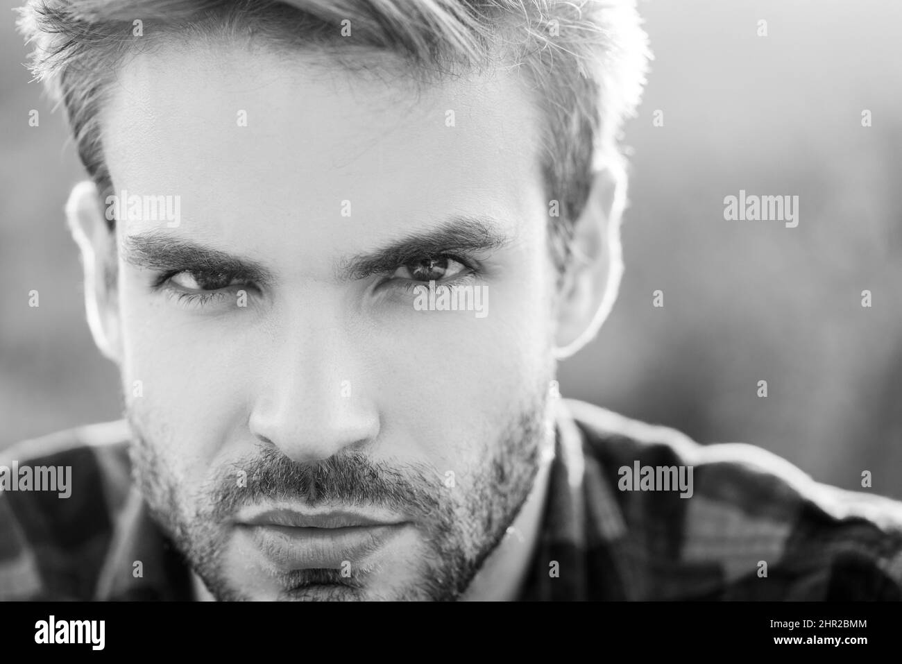 Hipster appearance man bearded Black and White Stock Photos & Images ...