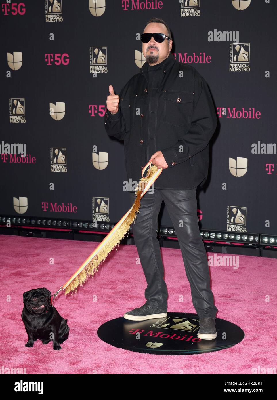 Miami, United States. 25th Feb, 2022. Pepe Aguilar and his dog Gordo El ...