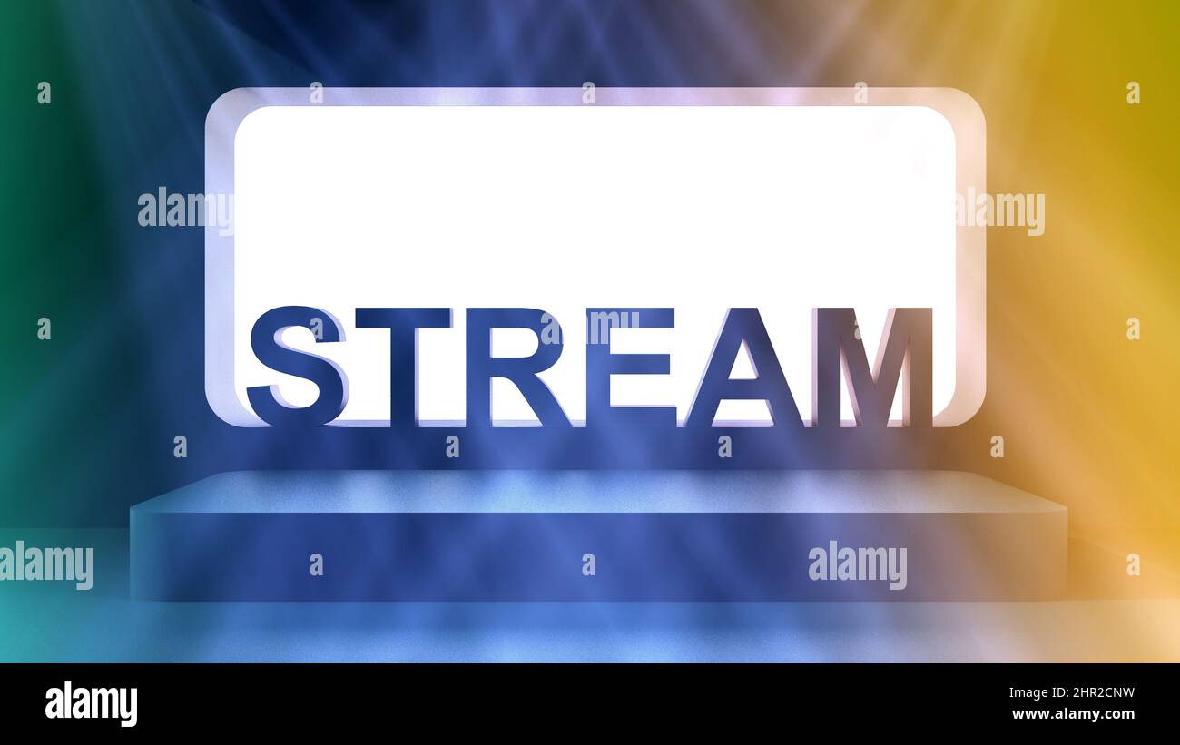 blank screen with word stream. 3d rendering Stock Photo - Alamy