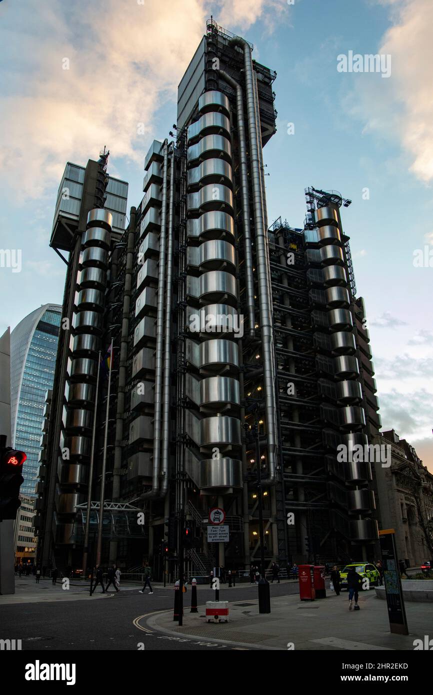 The Lloyd's Building, 1 Lime St, London; designed by Richard Rogers ...