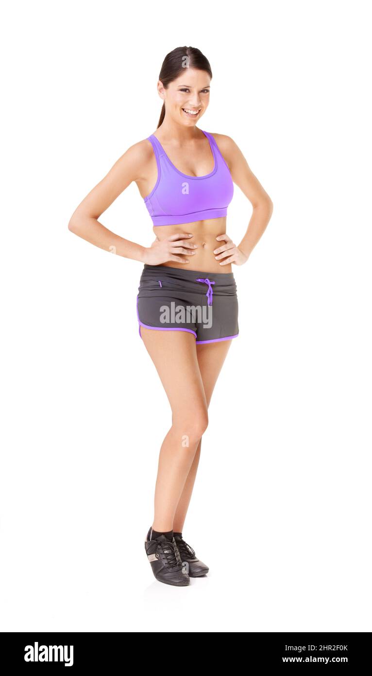 Looking like this takes a lot of work. Full length portrait of a fit ...