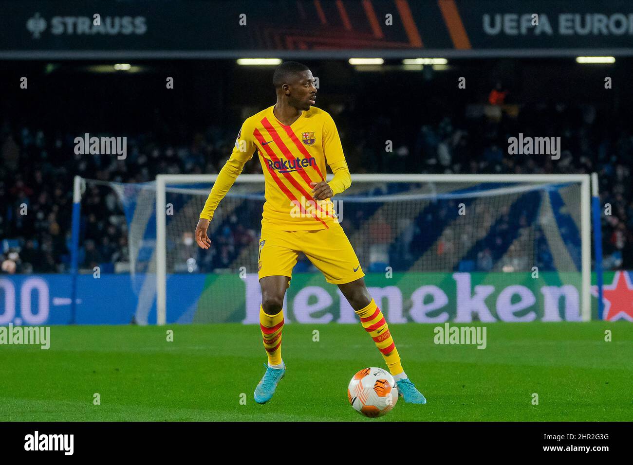 Barcellona's French forward Ousmane Dembele controls the ball during ...