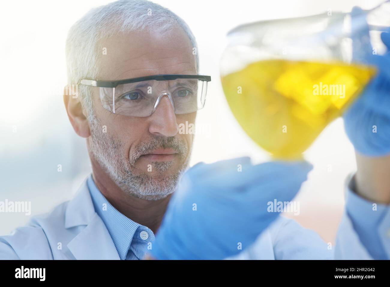 The latest in medical breakthroughs. Cropped shot of a male scientist ...