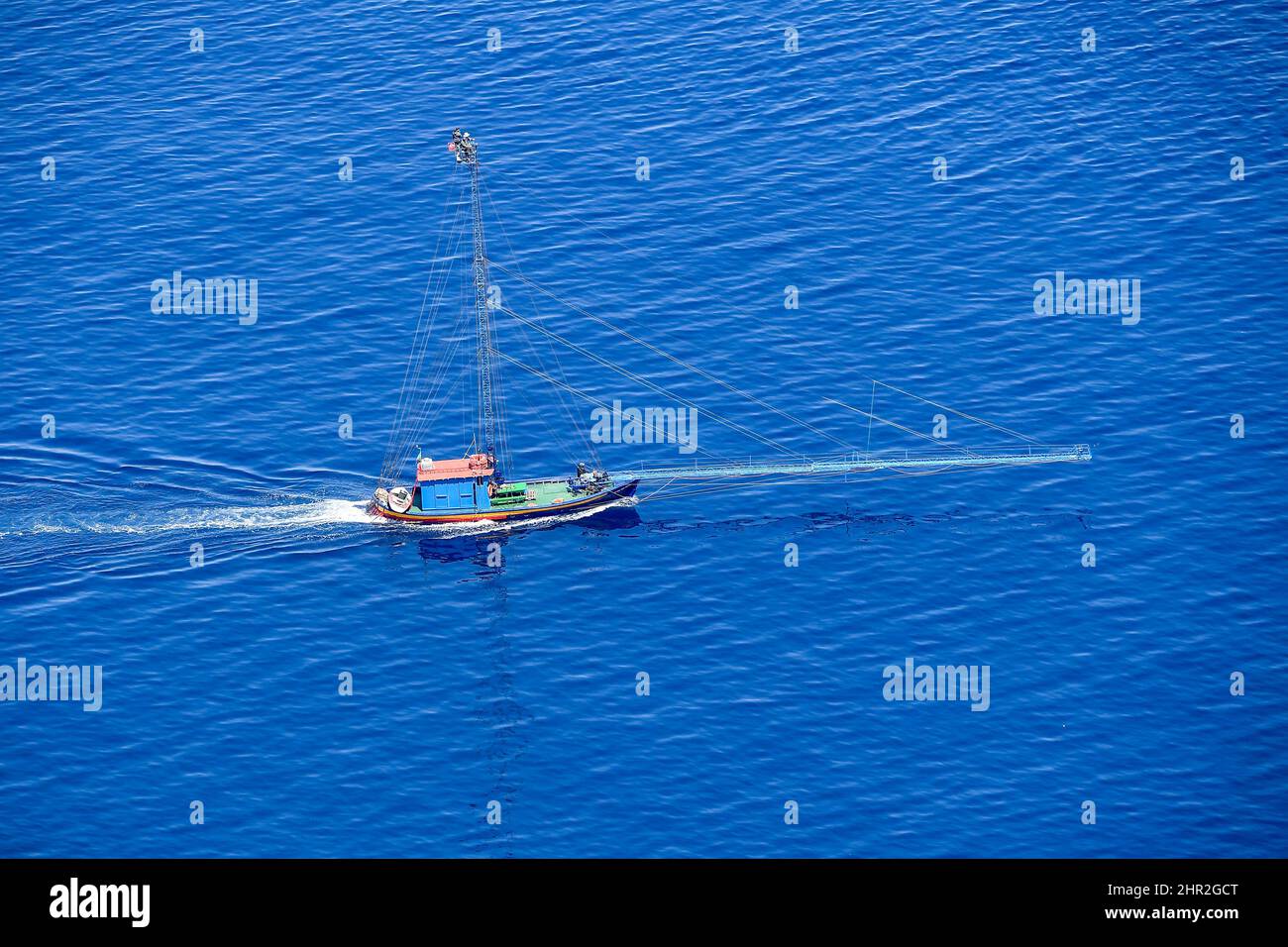 Italy, Calabria, traditional fishing net spadara in the sea Stock Photo ...