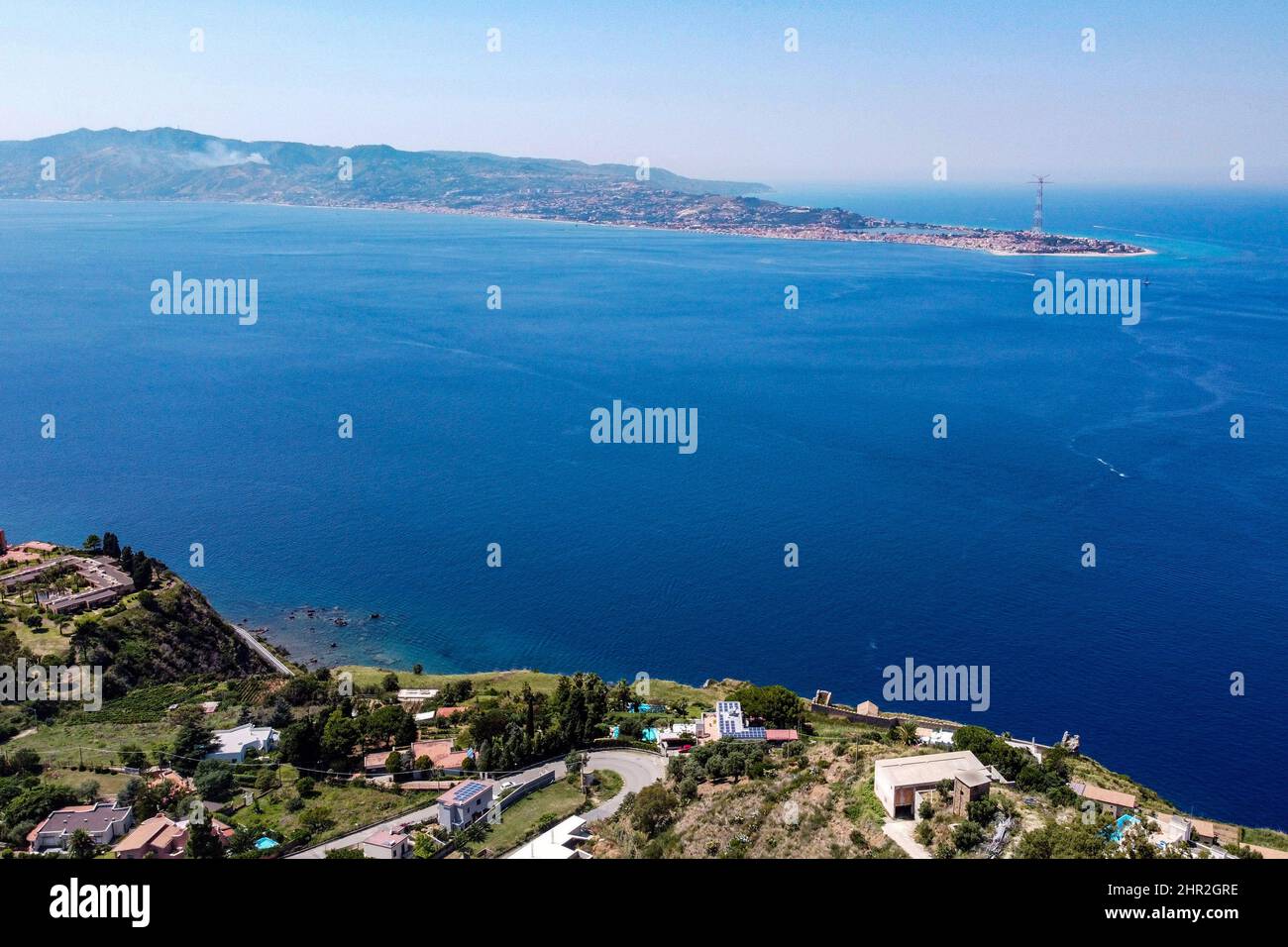 Italy, Calabria, Villa San Giovanni, strait of Messina view Stock Photo ...
