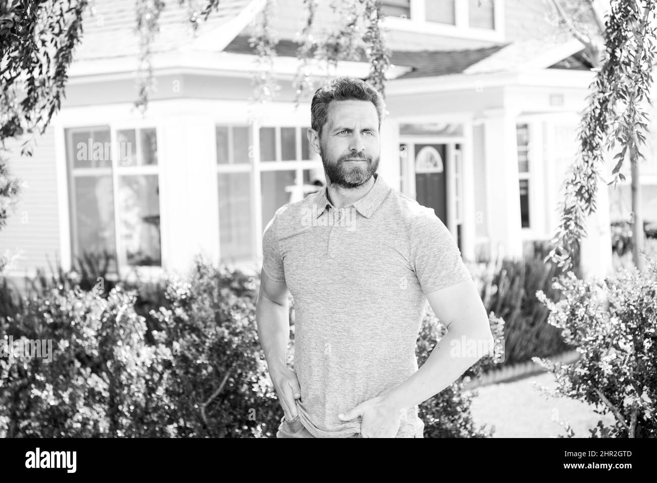 Home ownership new home outside Black and White Stock Photos & Images ...