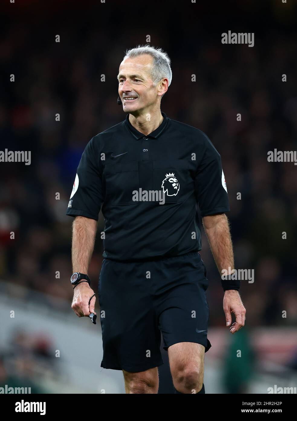 London, UK. 24th Feb, 2022. Referee Martin Atkinson during the Premier ...