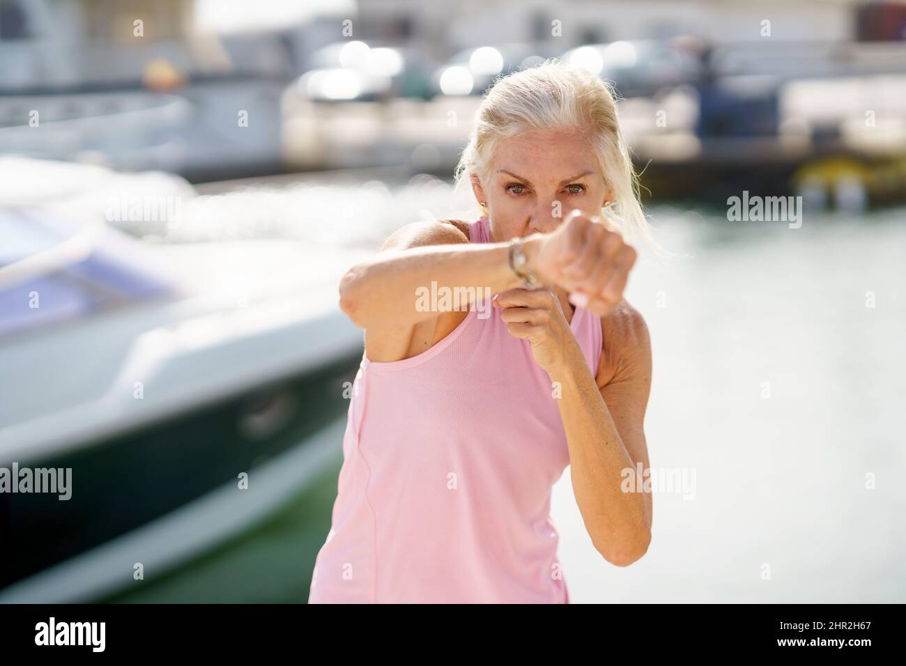 Shadow boxing woman hi-res stock photography and images - Alamy