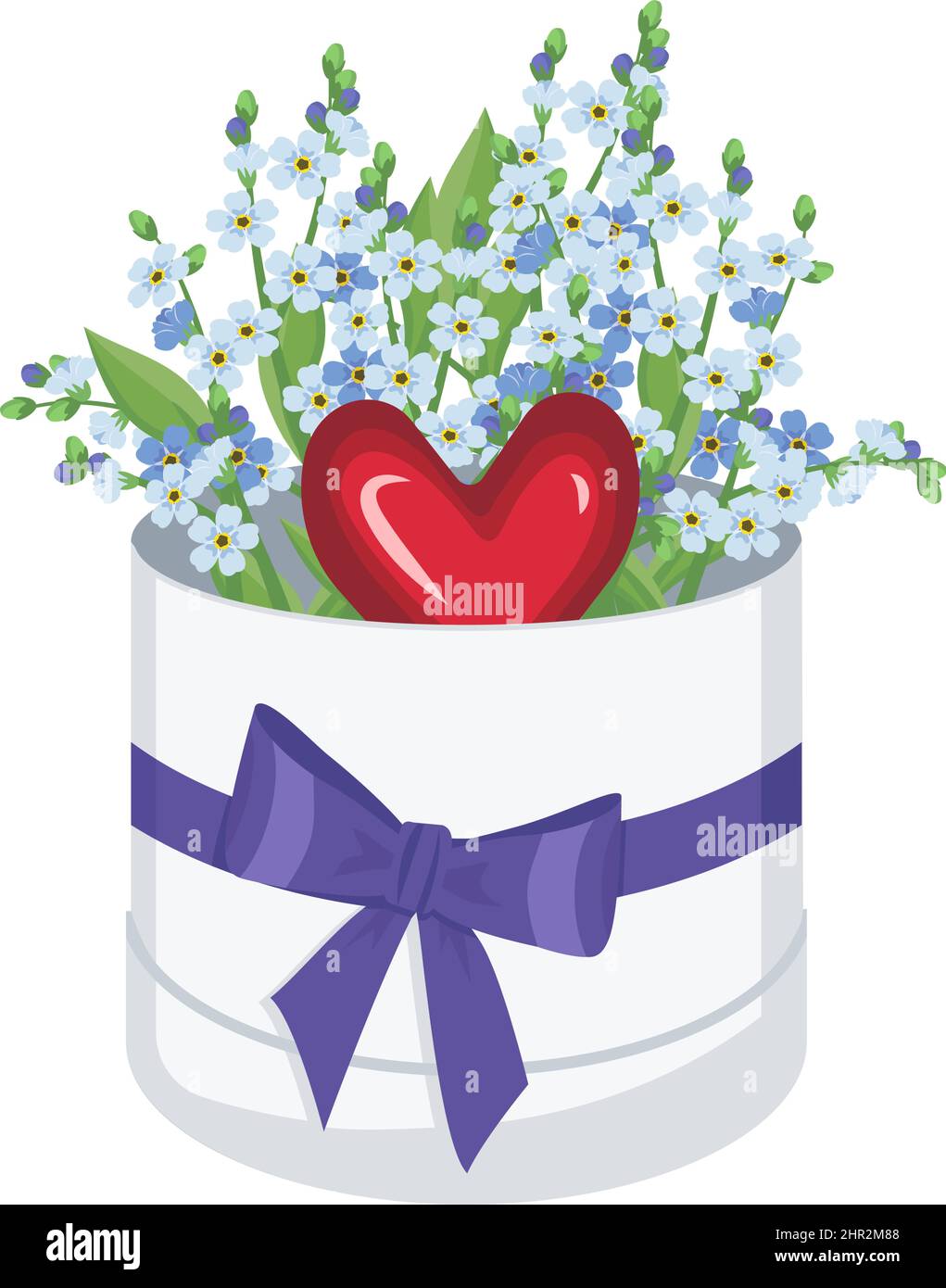 Box heart with flowers Stock Vector Images - Alamy