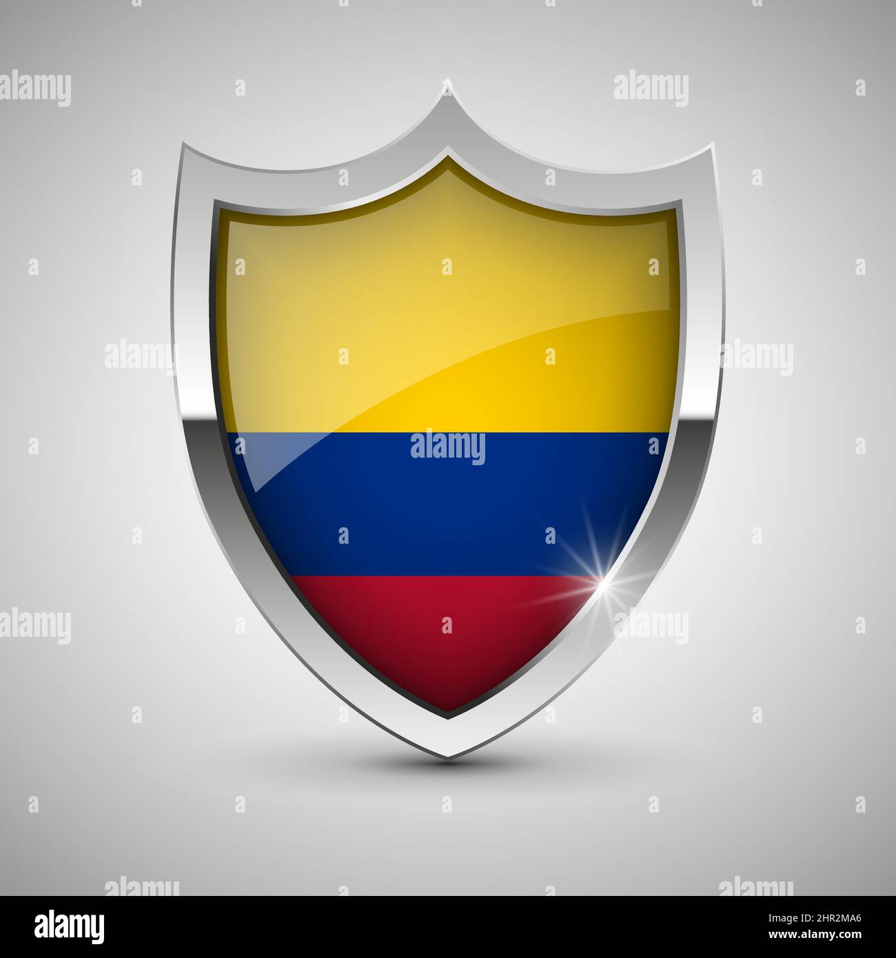 EPS10 Vector Patriotic shield with flag of Colombia. An element of ...