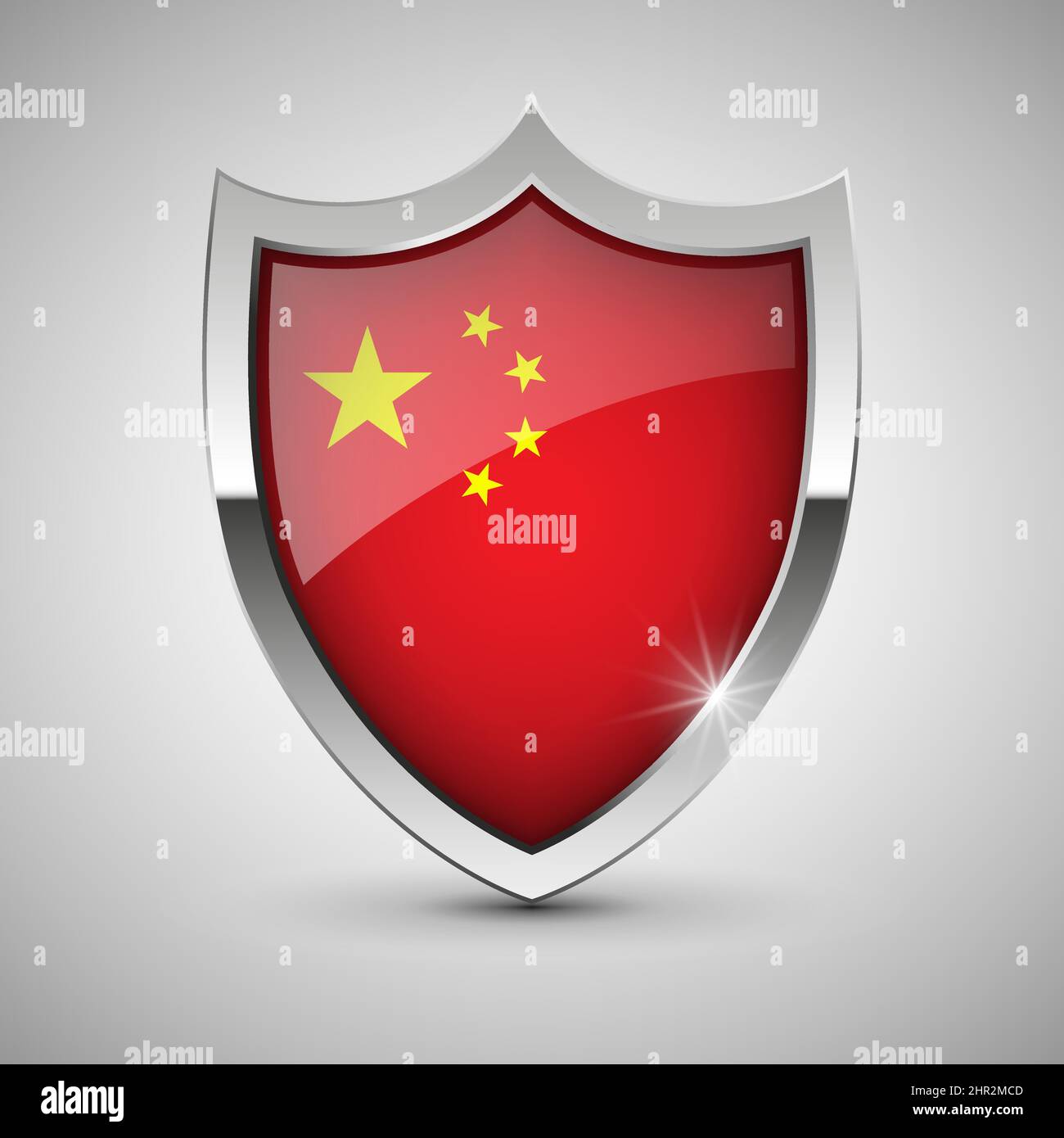 EPS10 Vector Patriotic shield with flag of China. An element of impact ...