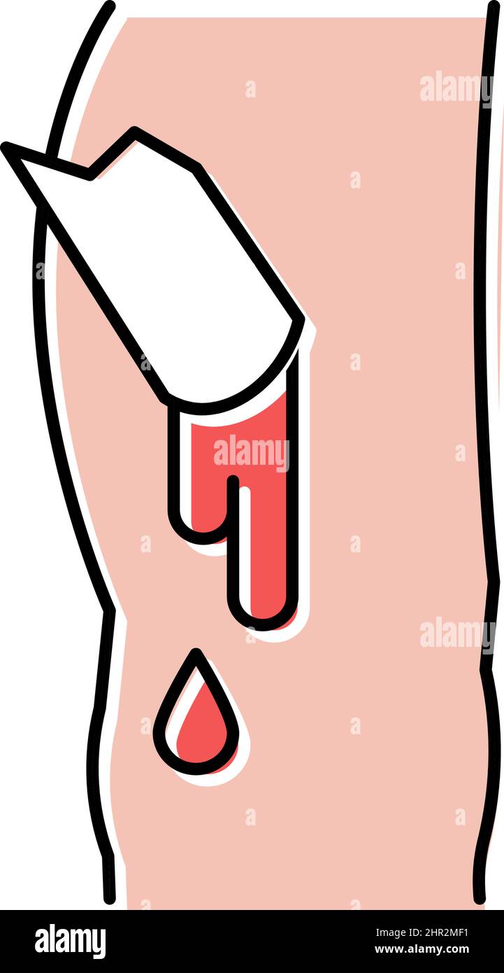 Open Limb Fracture Disease Color Icon Vector Illustration Stock Vector