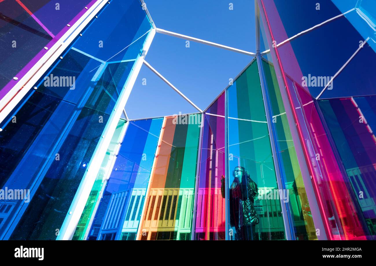 Lily Wright interacts with art installation 'Her Hymn to the Big Wheel ...