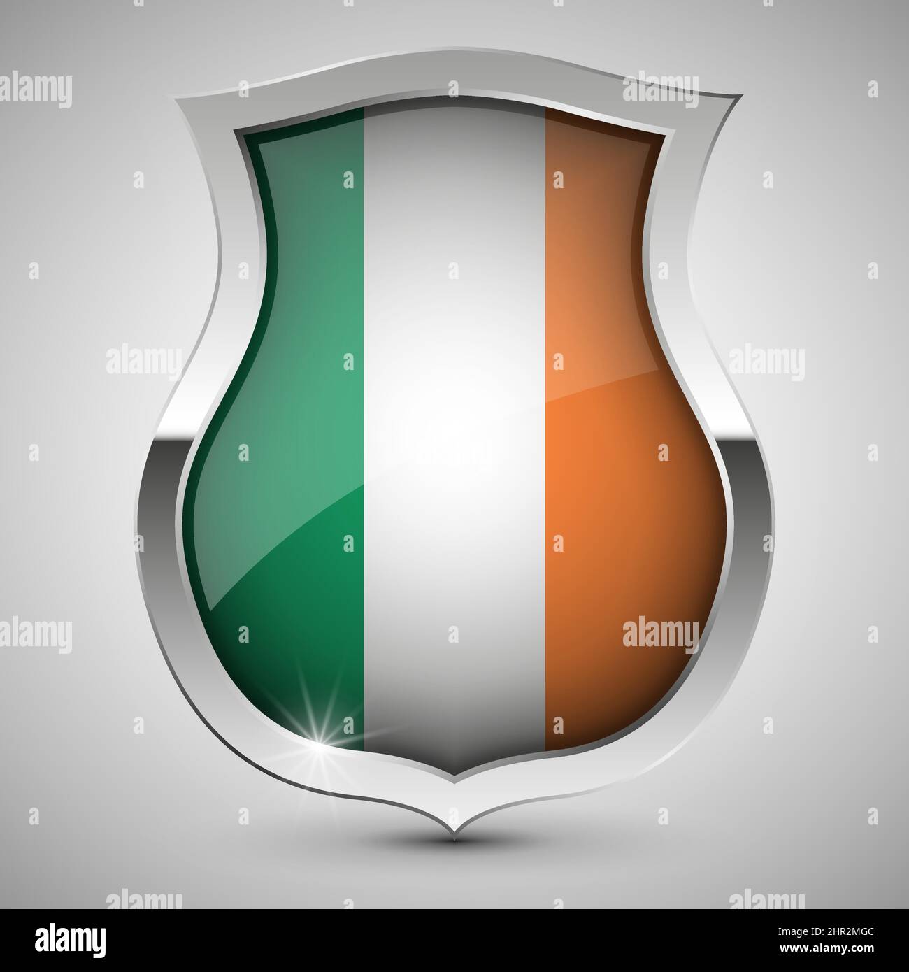 EPS10 Vector Patriotic shield with flag of Ireland. An element of ...