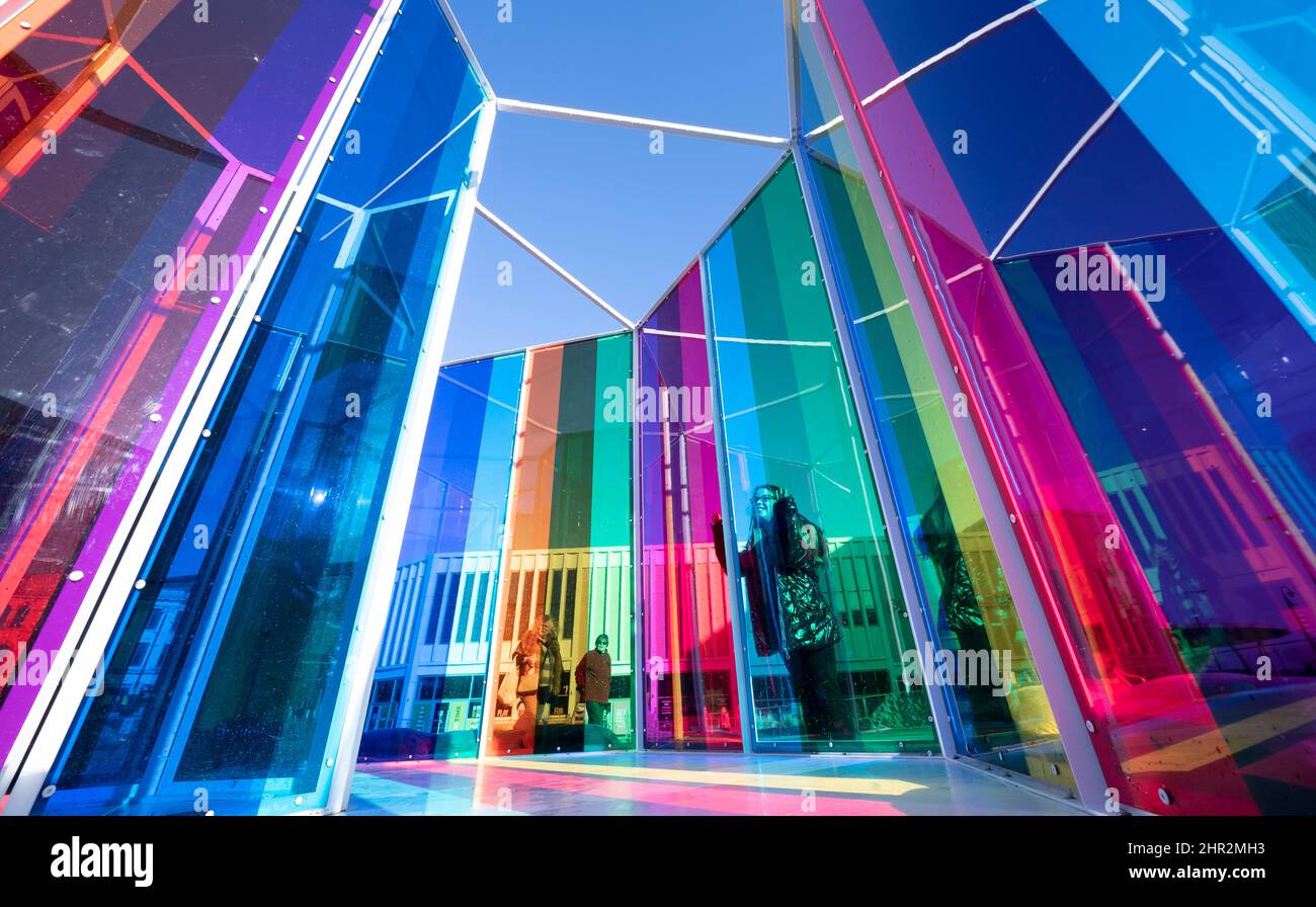 Lily Wright interacts with art installation 'Her Hymn to the Big Wheel ...