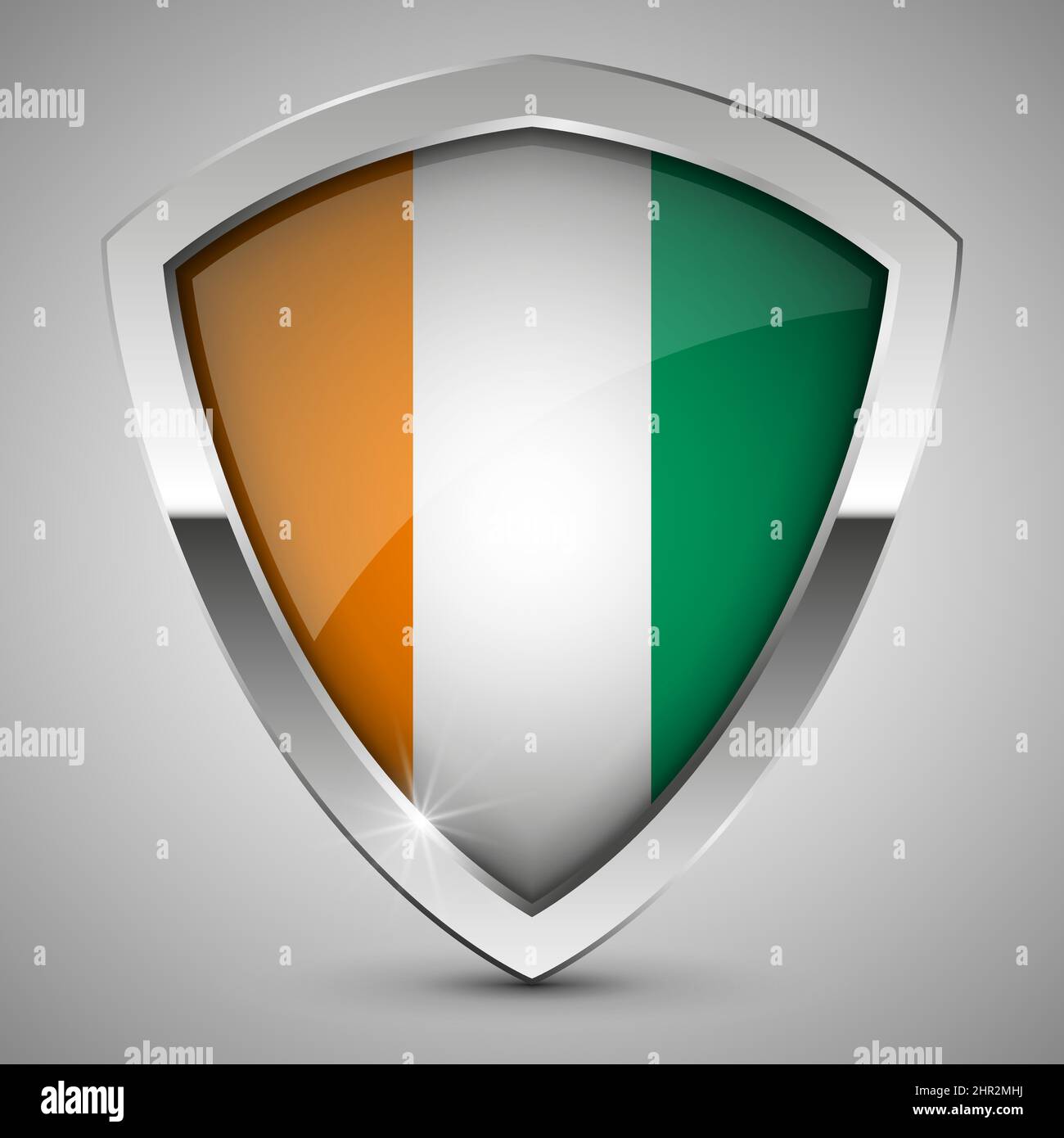 EPS10 Vector Patriotic shield with flag of IvoryCoast. An element of ...
