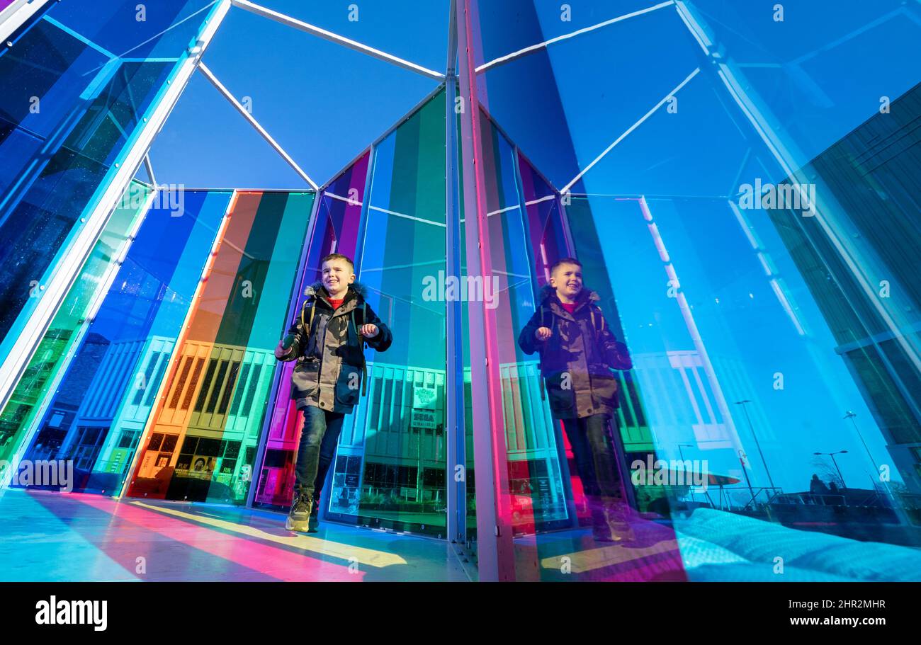 Jaxon Pierrepont interacts with art installation 'Her Hymn to the Big ...