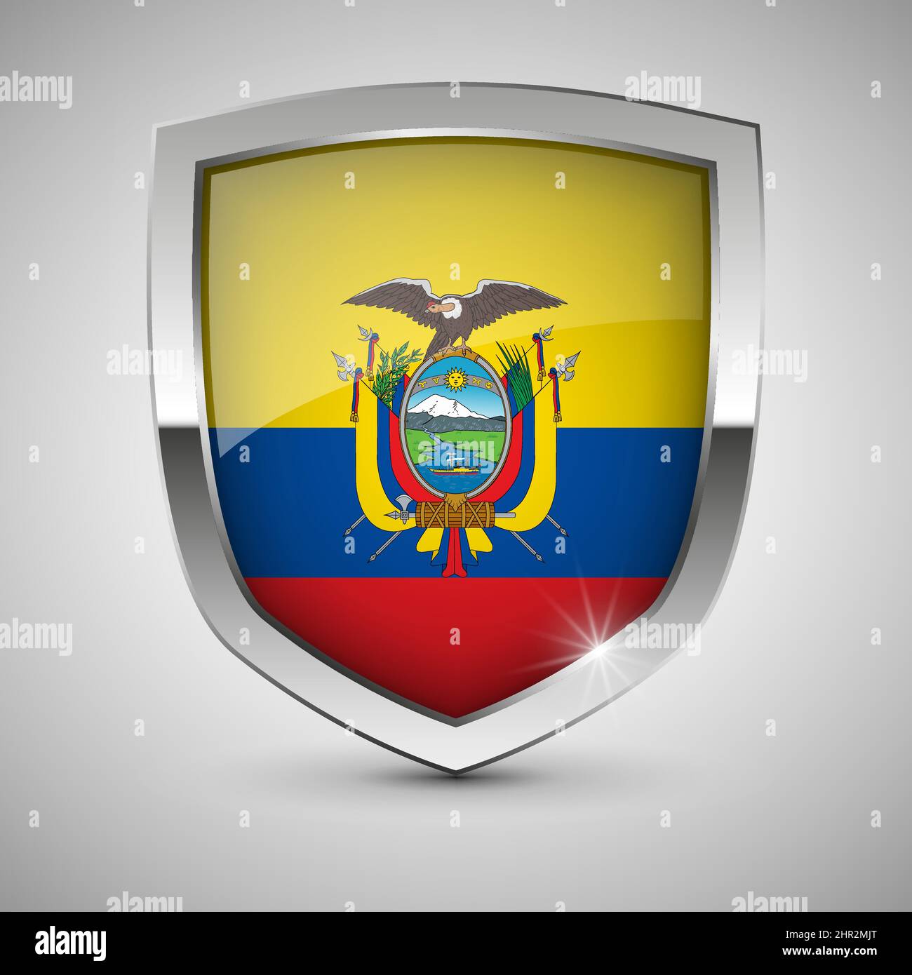 EPS10 Vector Patriotic shield with flag of Ecuador. An element of impact for the use you want to ...