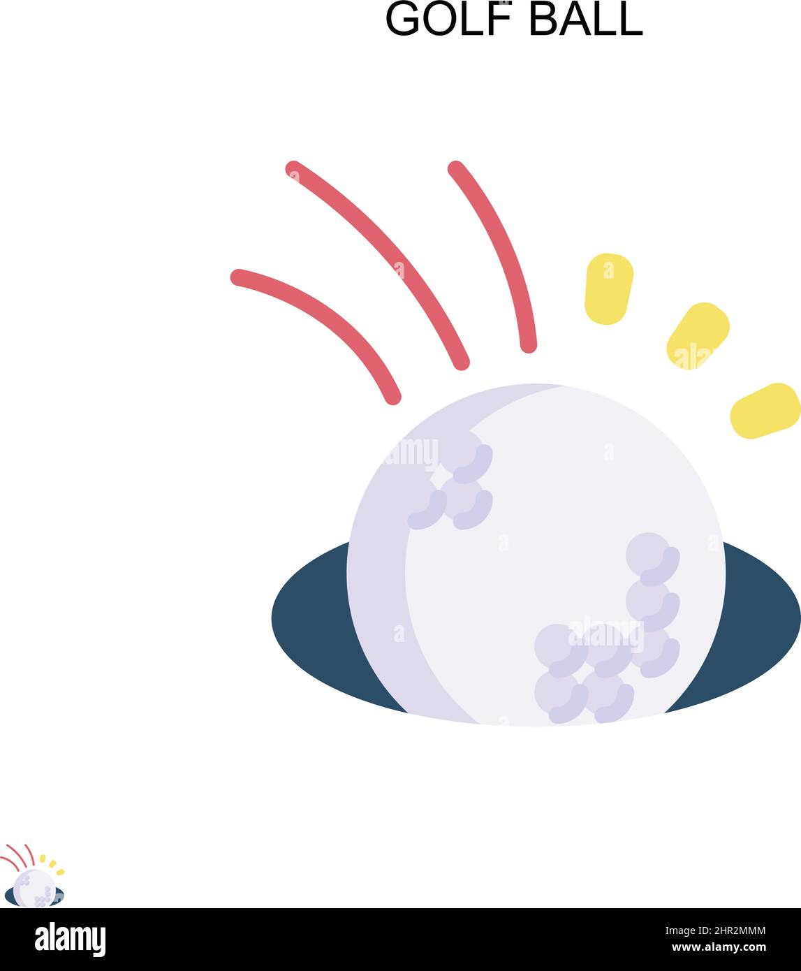 Golf ball Simple vector icon. Illustration symbol design template for ...