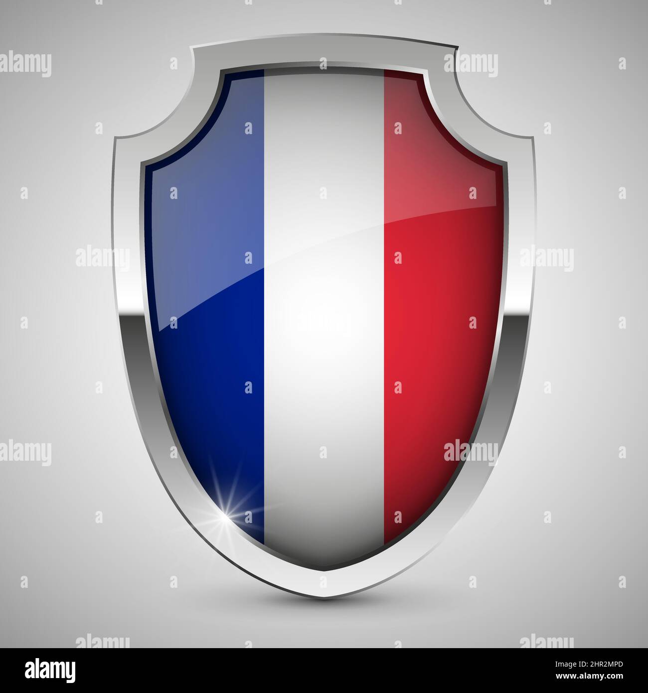 EPS10 Vector Patriotic shield with flag of France. An element of impact ...