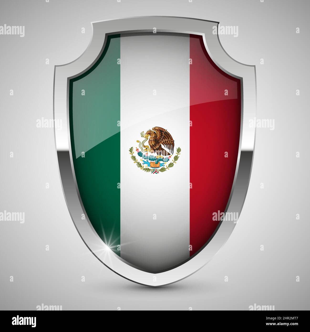 EPS10 Vector Patriotic shield with flag of Mexico. An element of impact ...