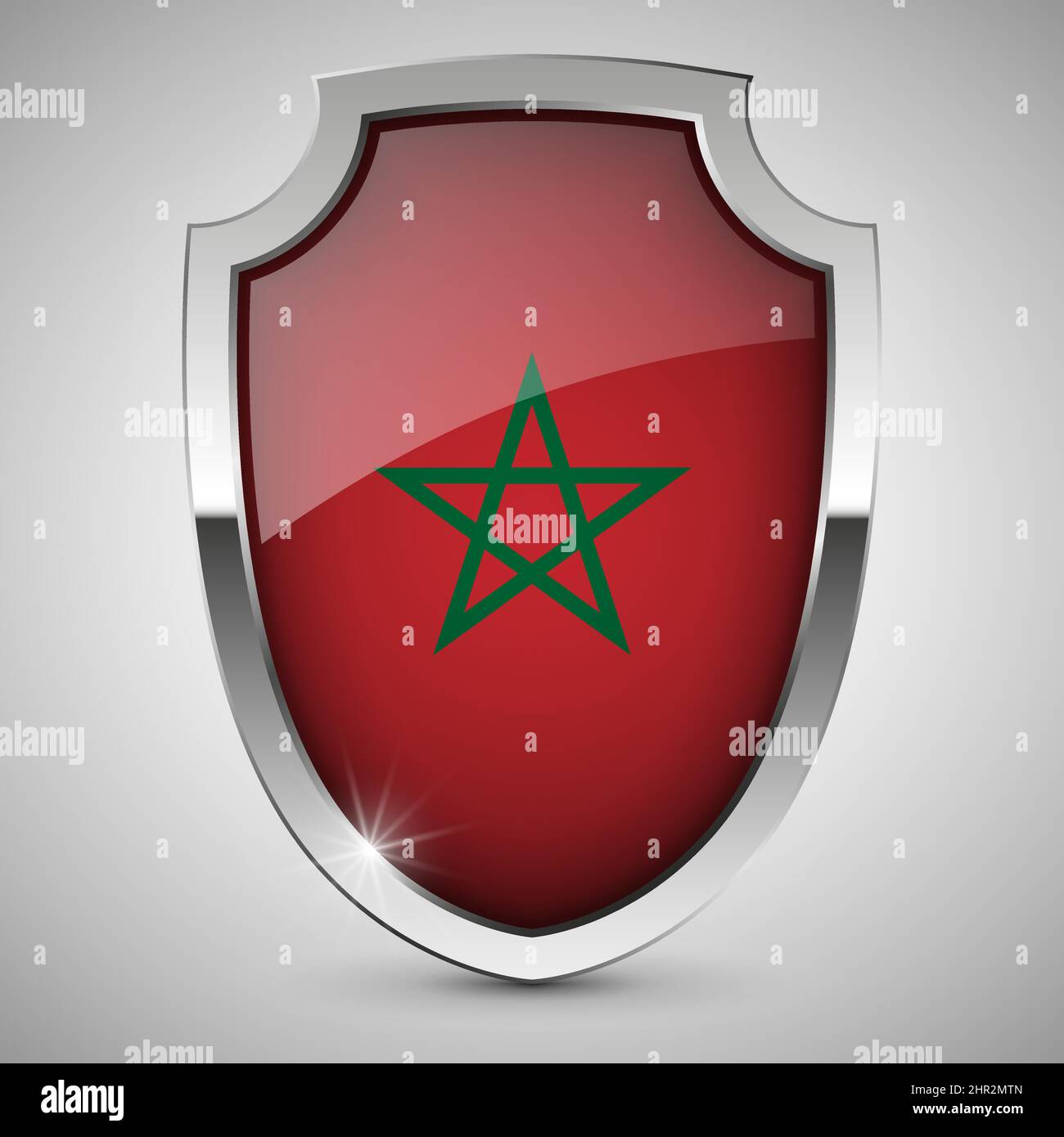 EPS10 Vector Patriotic shield with flag of Morocco. An element of ...